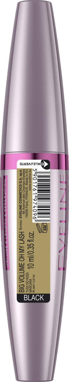 EVELINE COSMETICS, Big Volume Oh My Lash, tusz do rzęs czarny, 11 ml ...
