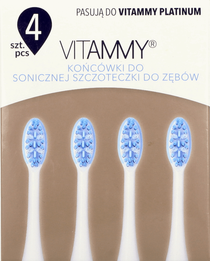 VITAMMY, końcówki do sonicznej szczoteczki do zębów, TH 1905, 4 szt ... VITAMMY, końcówki do sonicznej szczoteczki do zębów, TH 1905, 4 szt ...