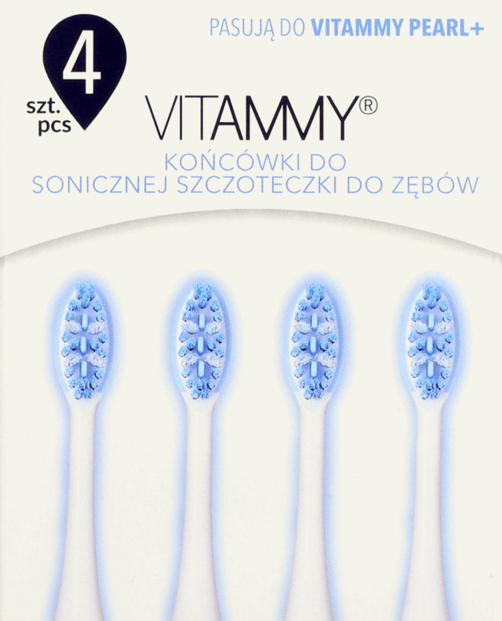 VITAMMY, końcówki do sonicznej szczoteczki do zębów, TH 1905, 4 szt ... VITAMMY, końcówki do sonicznej szczoteczki do zębów, TH 1905, 4 szt ...