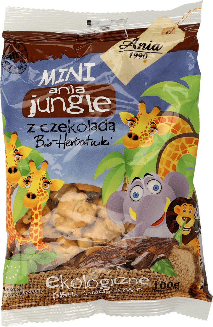 Ania 1990 Bio Herbatniki Z Czekoladą Mini Jungle 100 G Drogeria