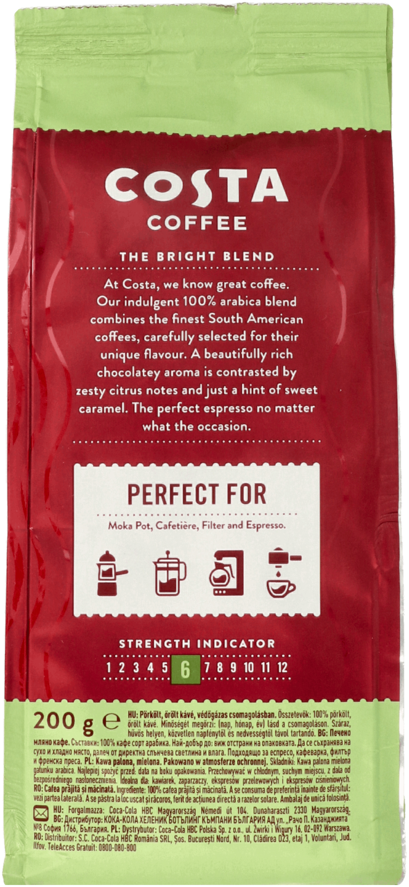 COSTA COFFEE, kawa mielona The Bright Blend, 200 g | Drogeria Rossmann.pl