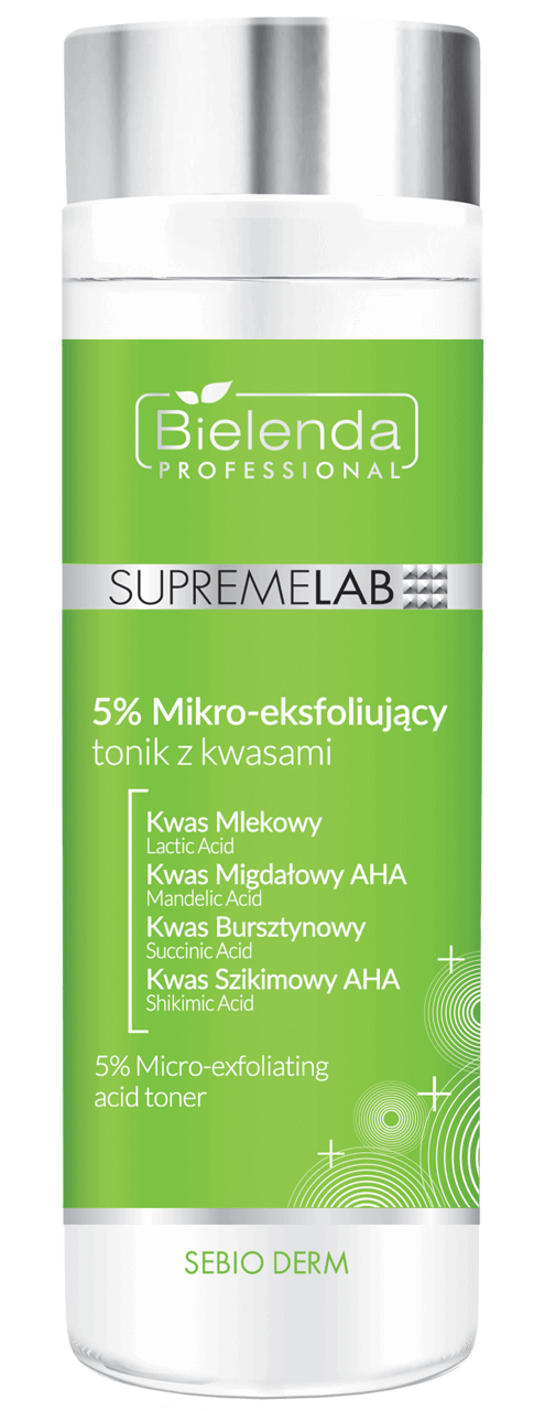 BIELENDA PROFESSIONAL, SupermeLab, tonik do twarzy z kwasami, mikro ...