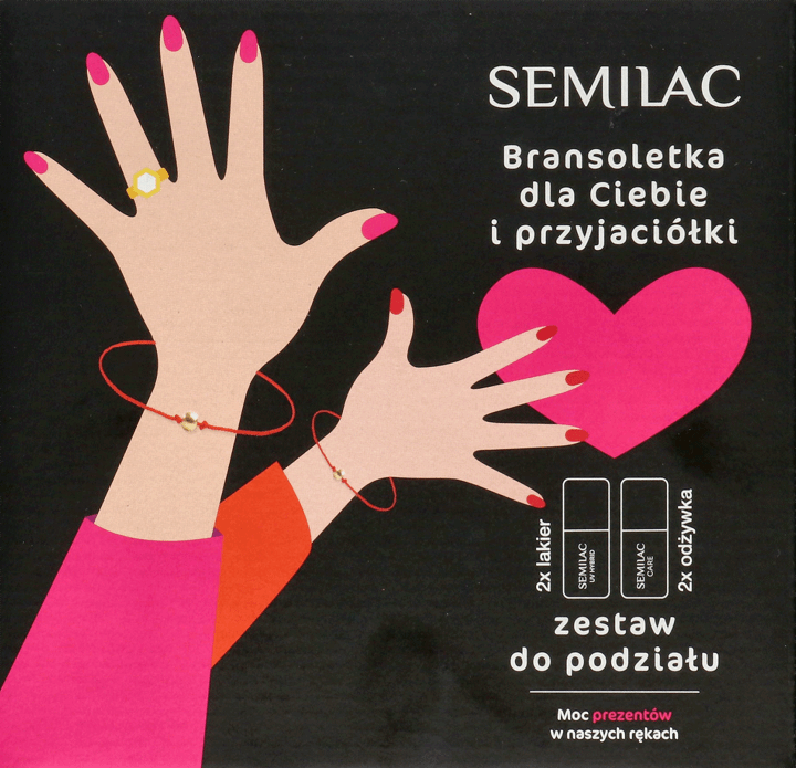 SEMILAC, , Semilac Zestaw 2x lakier, 2x odżywka 2x bransoletka, 1 szt ...