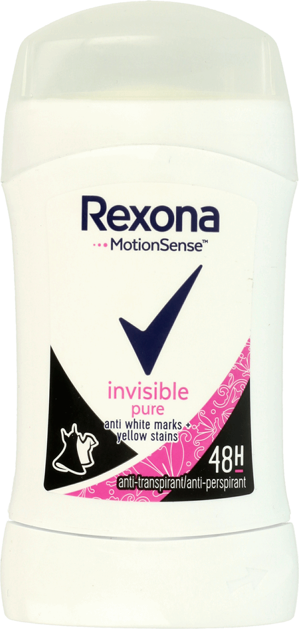 REXONA, Invisible Pure, antyperspirant w sztyfcie dla kobiet, 40 ml ... REXONA, Invisible Pure, antyperspirant w sztyfcie dla kobiet, 40 ml ...