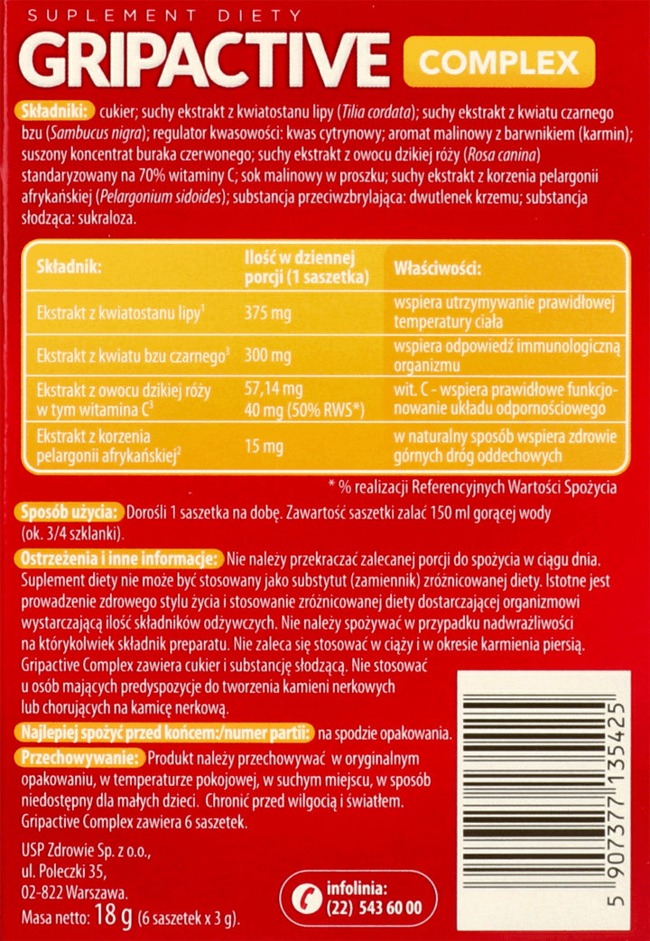 GRIPACTIVE, Hot, suplement diety, 6 szt. | Drogeria Rossmann.pl