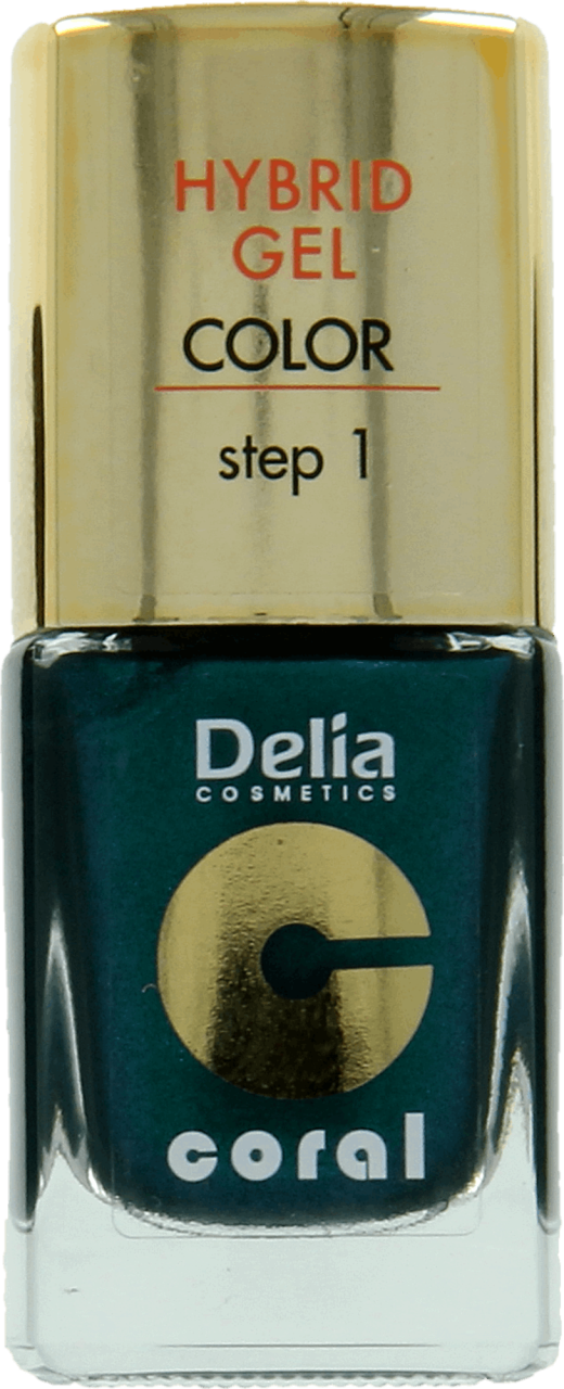 DELIA, Coral Hybrid Gel, lakier do paznokci nr 10 Metaliczna Zieleń, 11 ...